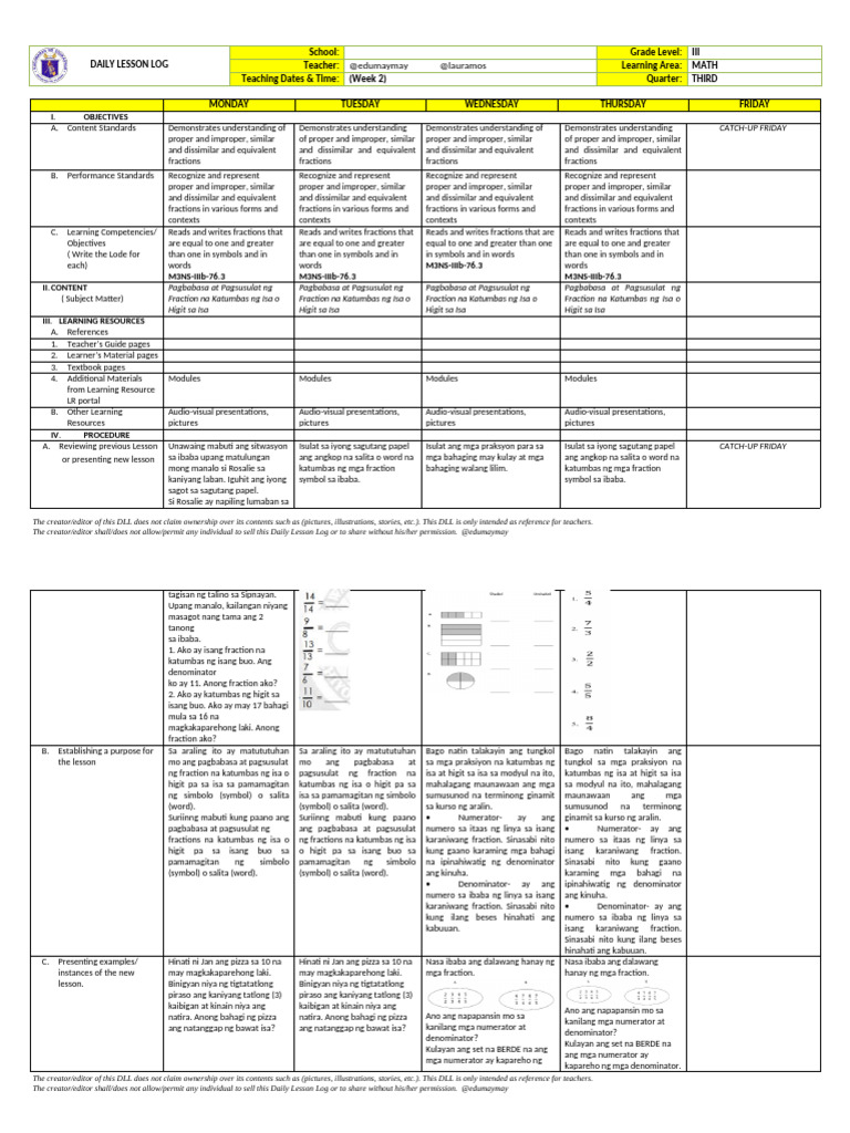 DLL Math-3 Q3 Week-2 | PDF