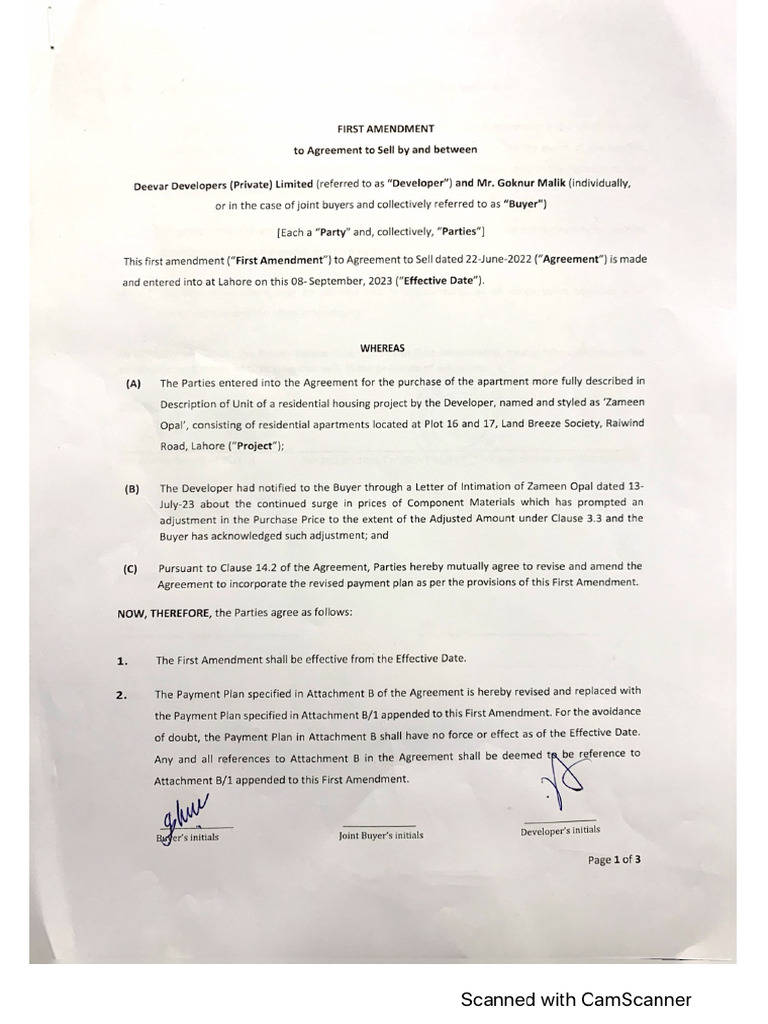 Amendment + Escalation Plan (Opal 111) | PDF