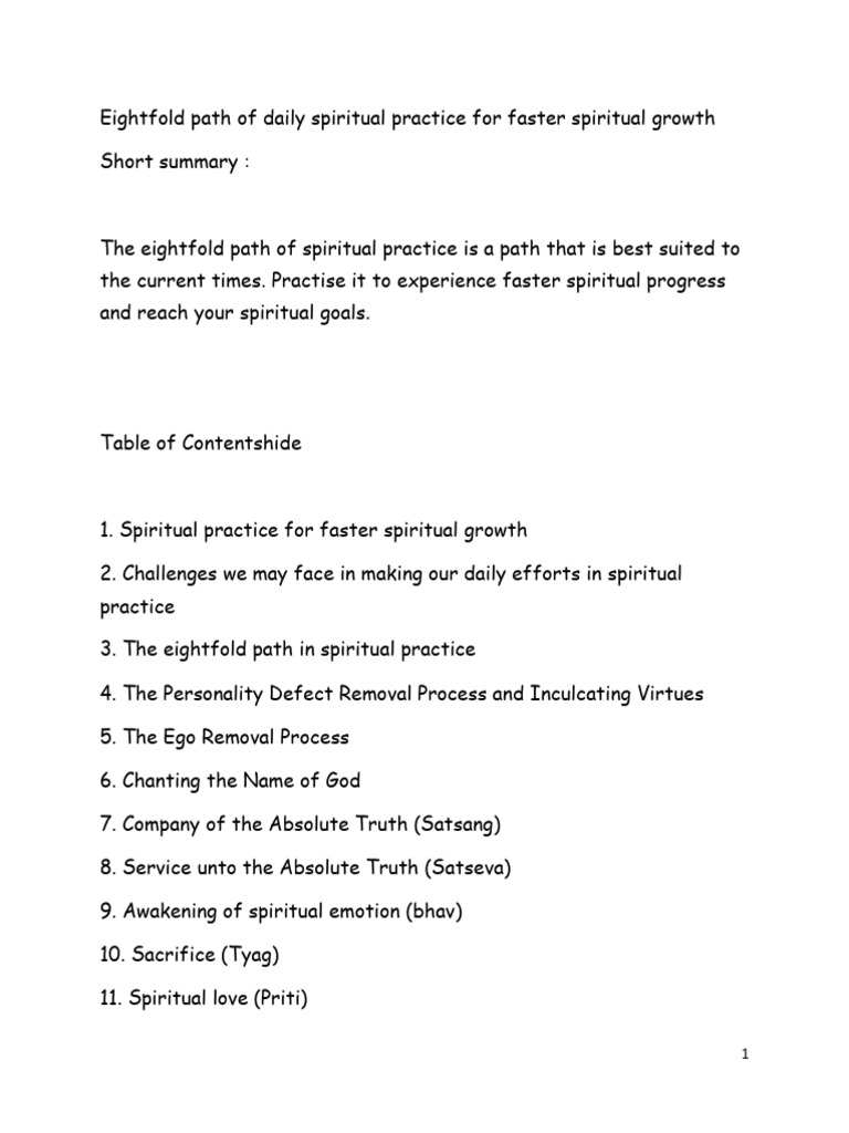 Eightfold Path of Daily Spiritual Practice For Faster Spiritual Growth ...