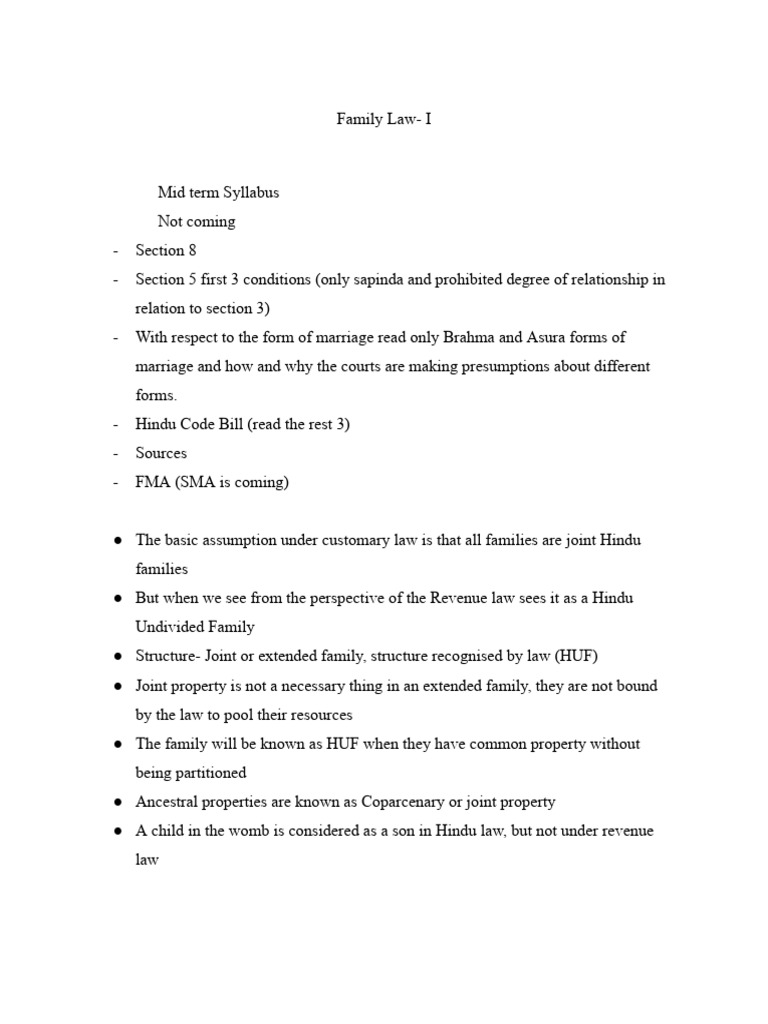 Family Law - I (Shared) | PDF | Marriage | Domicile (Law)