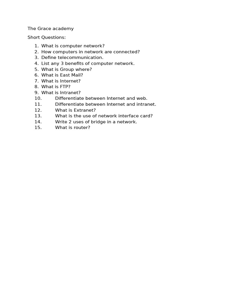 Computer Network Basics and FAQs | PDF