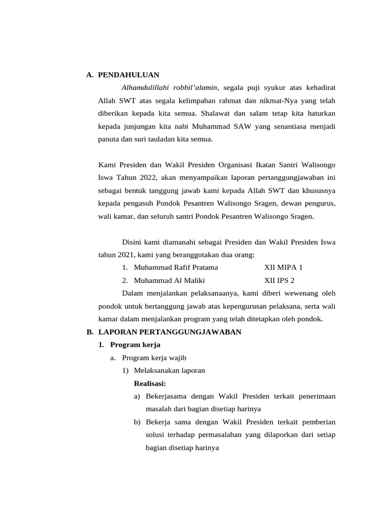 01. LPJ TAHUNAN - PRESIDEN - 2021 | PDF