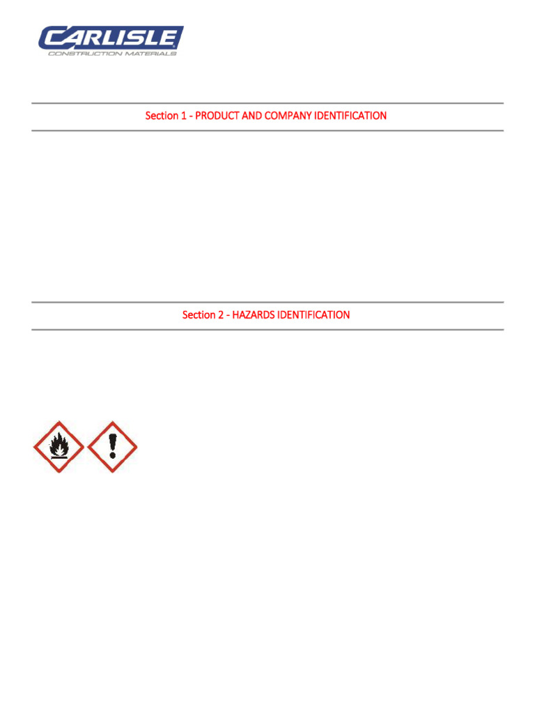 Water Cut-Off Mastic Safety Data Sheet | PDF | Occupational Safety And ...