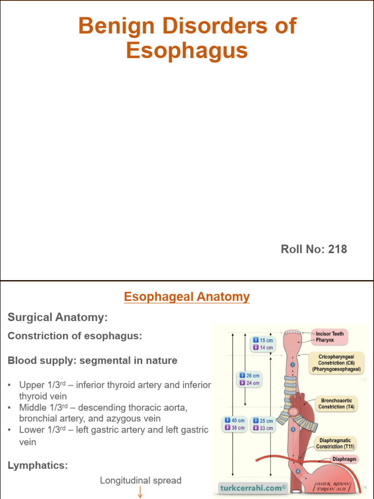 Benign Disorders of Esophagus | PDF | Esophagus | Clinical Medicine