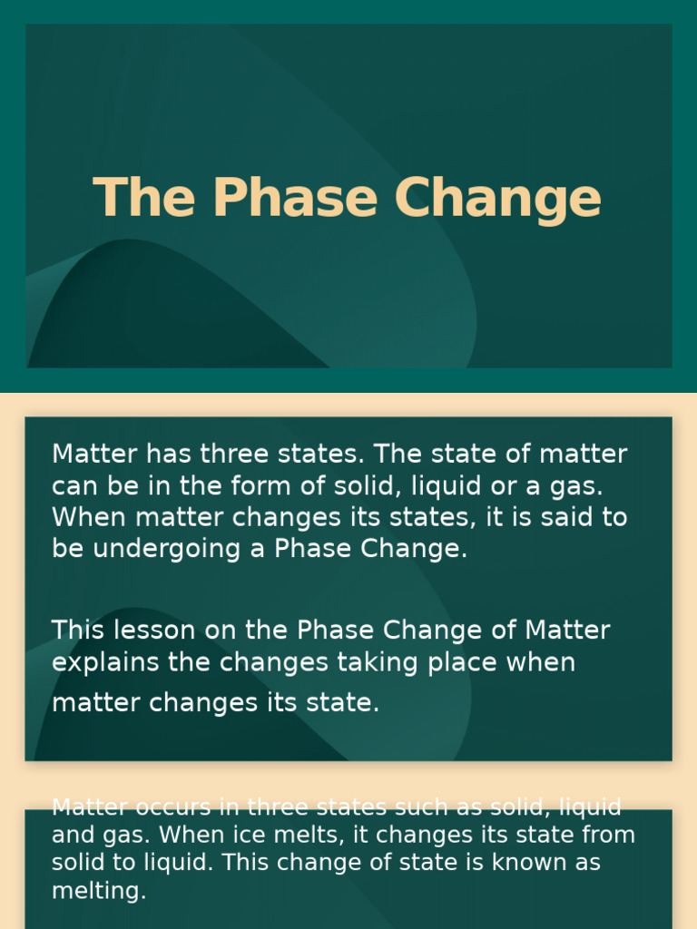 The Phase Change | PDF
