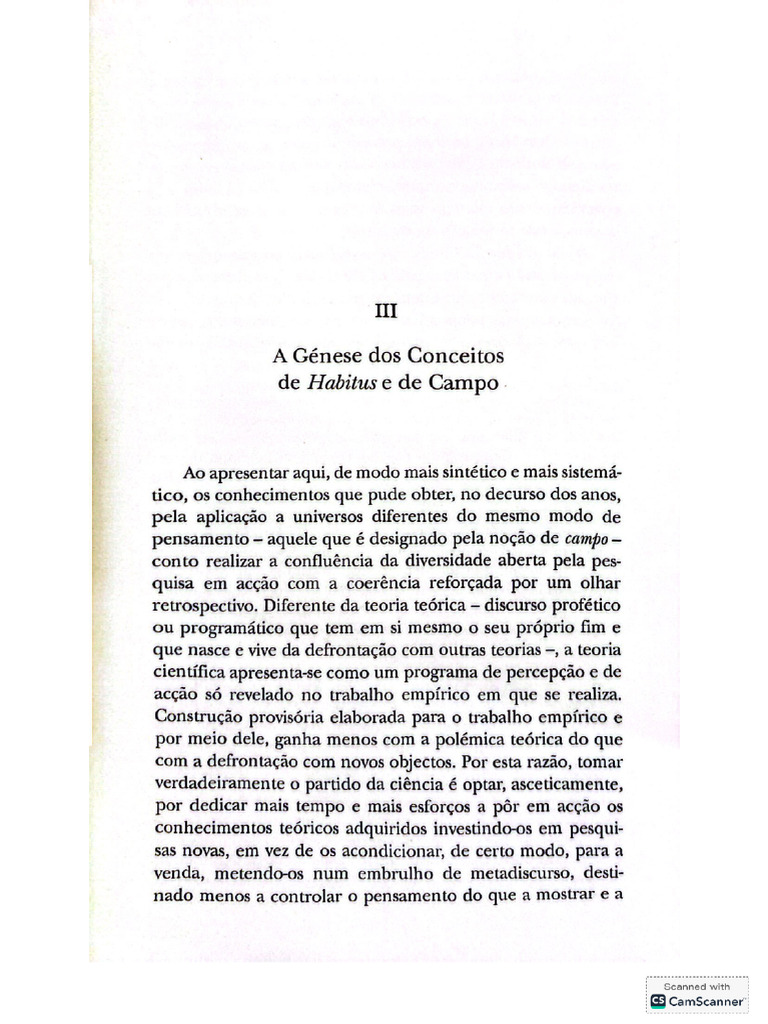 A gênese dos conceitos de Habitus e de campo - O poder simbólico - cap III | PDF | Science ...