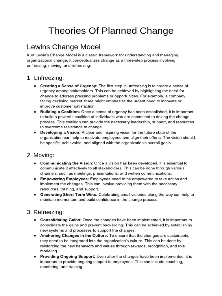 Chapter 2_ Theories Of Planned Change | PDF | Action Research | Change ...