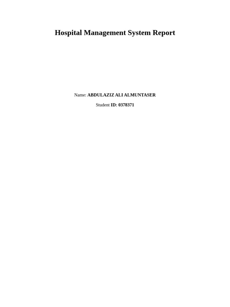 Hospital Management System Report | PDF | Class (Computer Programming) | Patient