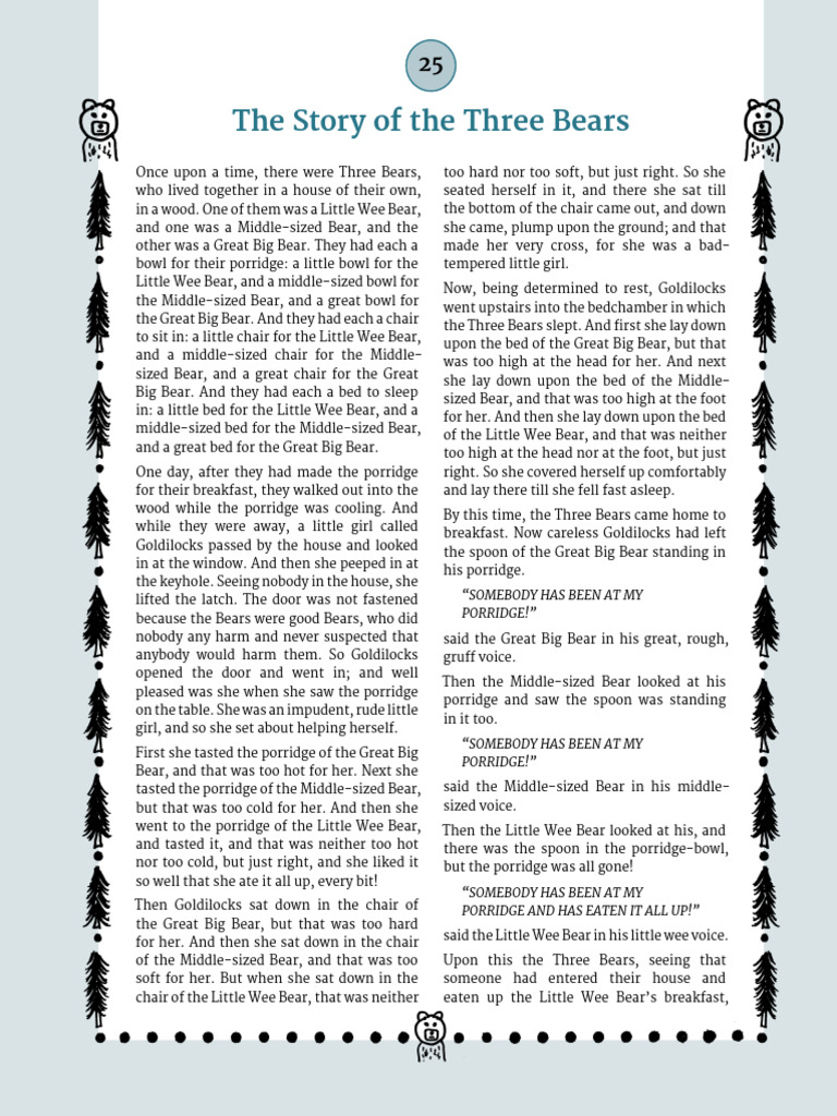 Story of The Three Bears | PDF | Goldilocks And The Three Bears