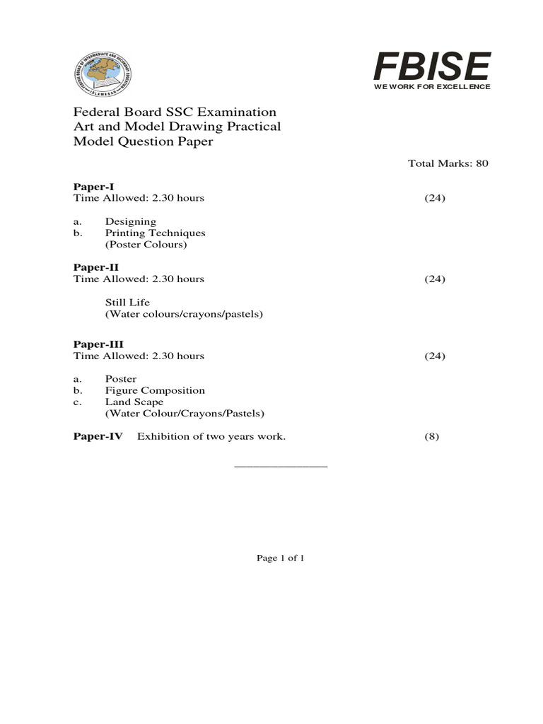 Art and Model Drawing SSC | PDF