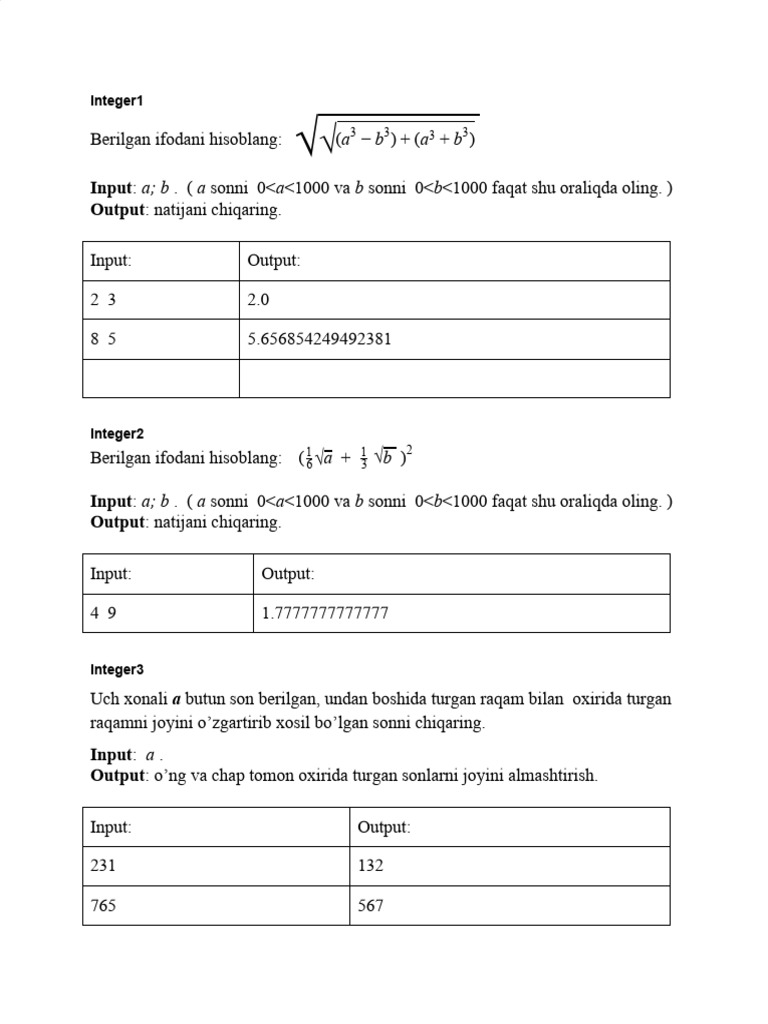 [Module 2] Integer (Assignment ) | PDF