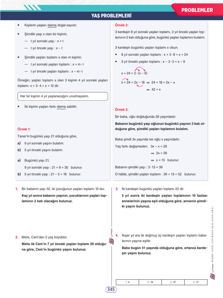 Yaş Problemleri | PDF