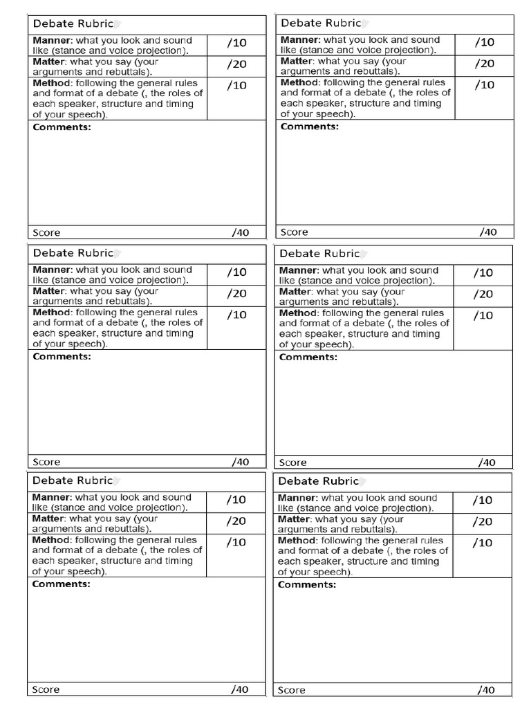 Debate Rubric | PDF
