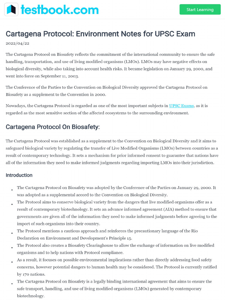 Cartagena Protocol 20b34427 | PDF