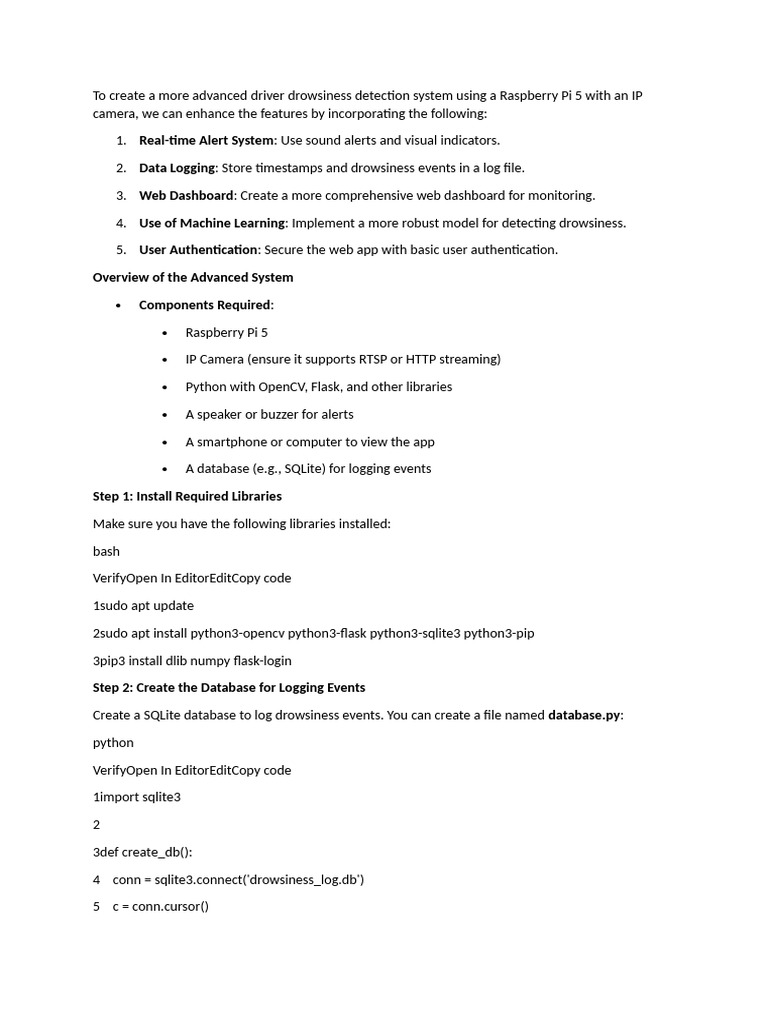 To Create A More Advanced Driver Drowsiness Detection System Using A Raspberry Pi 5 With An IP ...