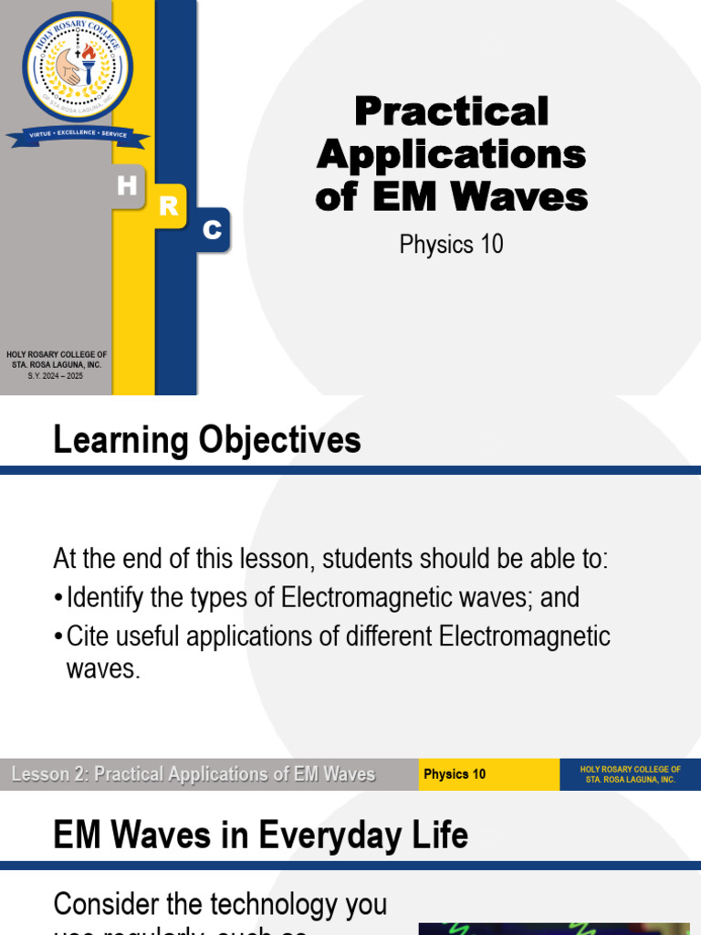 Lesson 2 - Practical Applications of EM Waves | PDF | Electromagnetic ...