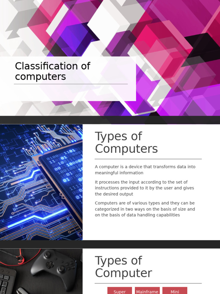 Classification of Computers | PDF | Central Processing Unit | Microcomputers