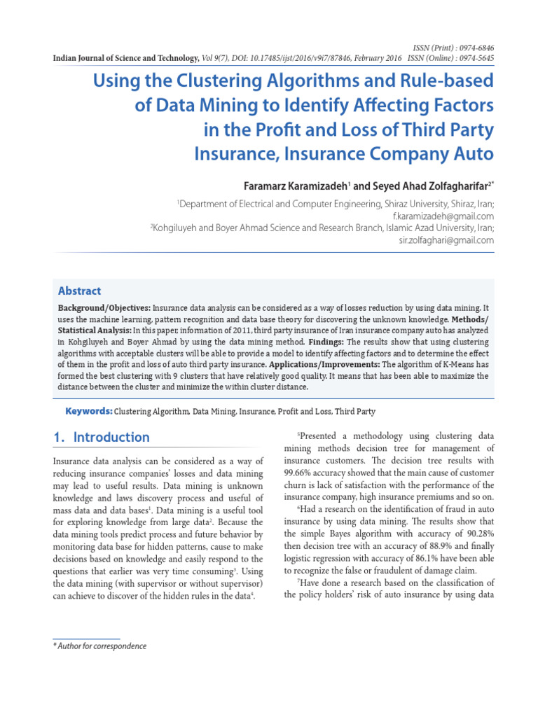Article28 | PDF | Cluster Analysis | Insurance