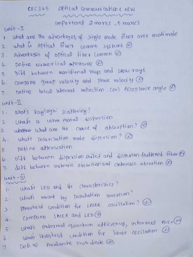 Ocn Important Two Marks | PDF