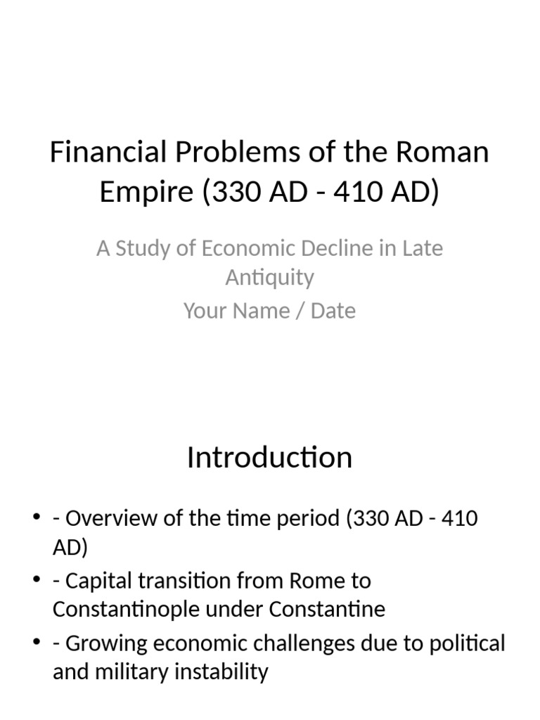 Economic Decline of the Roman Empire | PDF
