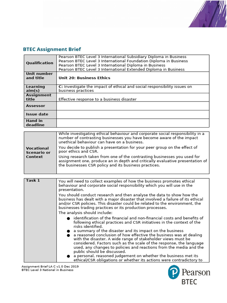 Evaluating Business Ethics Responses | PDF | Corporate Social ...