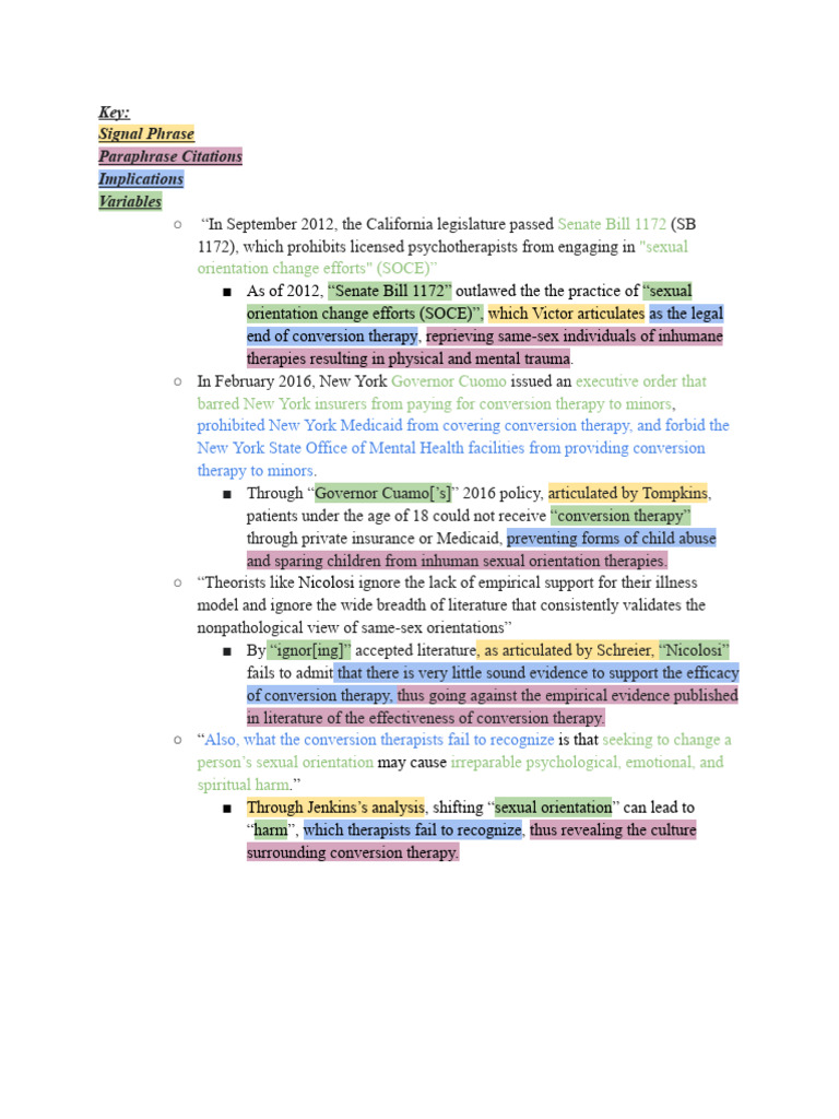 Signal Phrase Examples | PDF