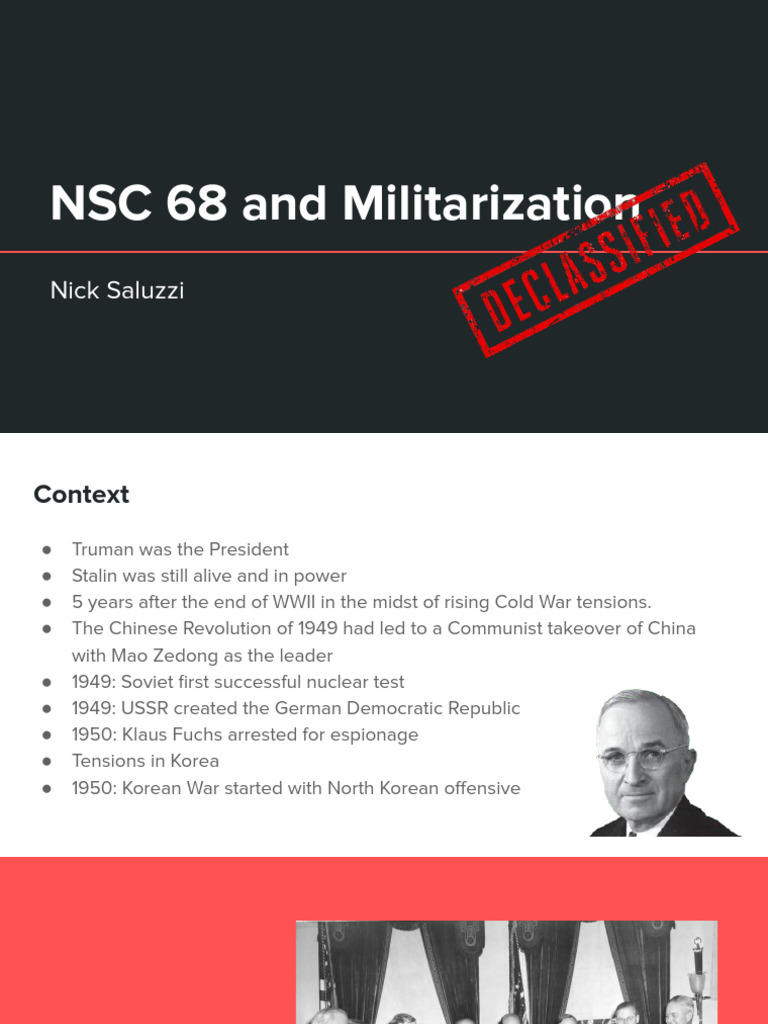 HIST 246 Presentation - NSC 68 | PDF | Containment | Cold War