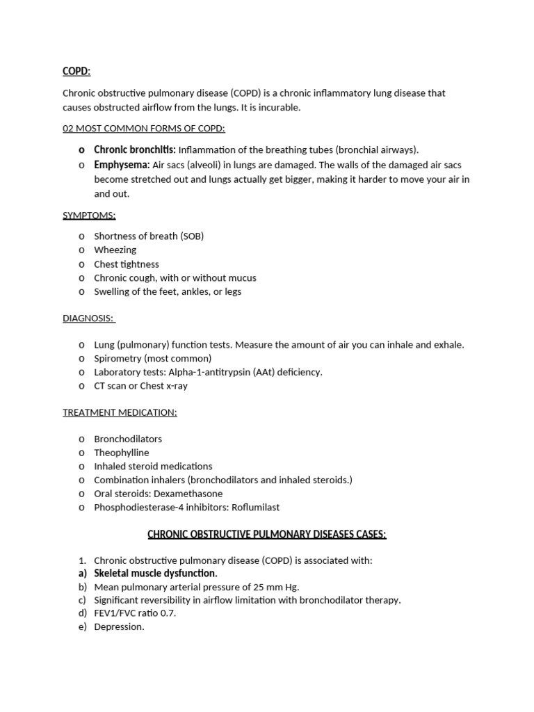 COPD WITH CASES | PDF | Chronic Obstructive Pulmonary Disease | Lung