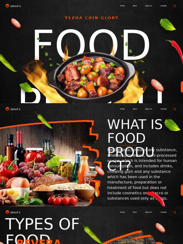 Black Modern Food Menu Presentation | PDF | Foods | Cereals