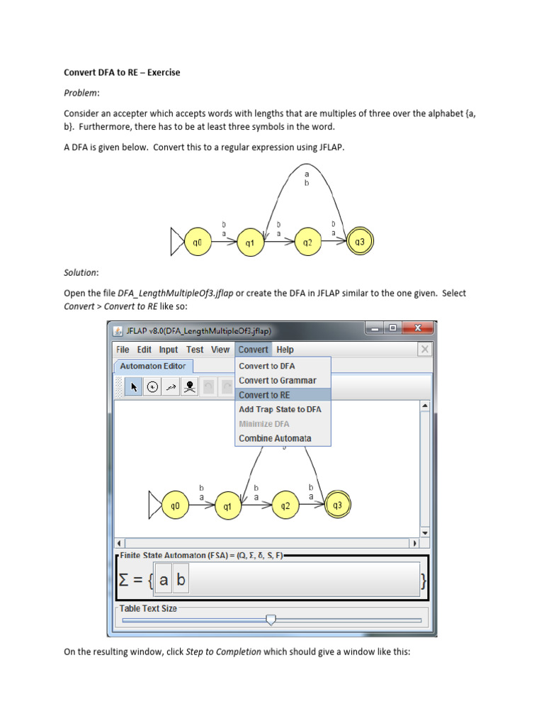 DFA To Regular Expression Conversion Exercise3 - 2 | PDF