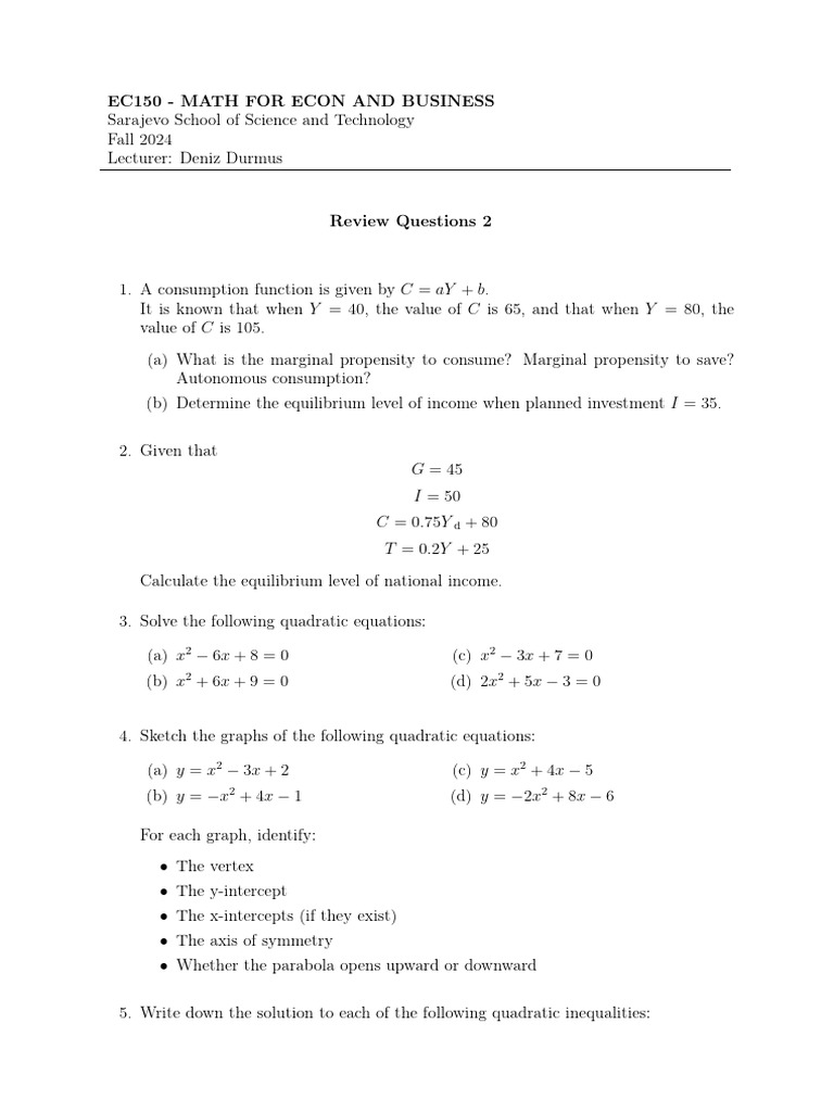 EC150 Review2 | PDF | Present Value | Interest