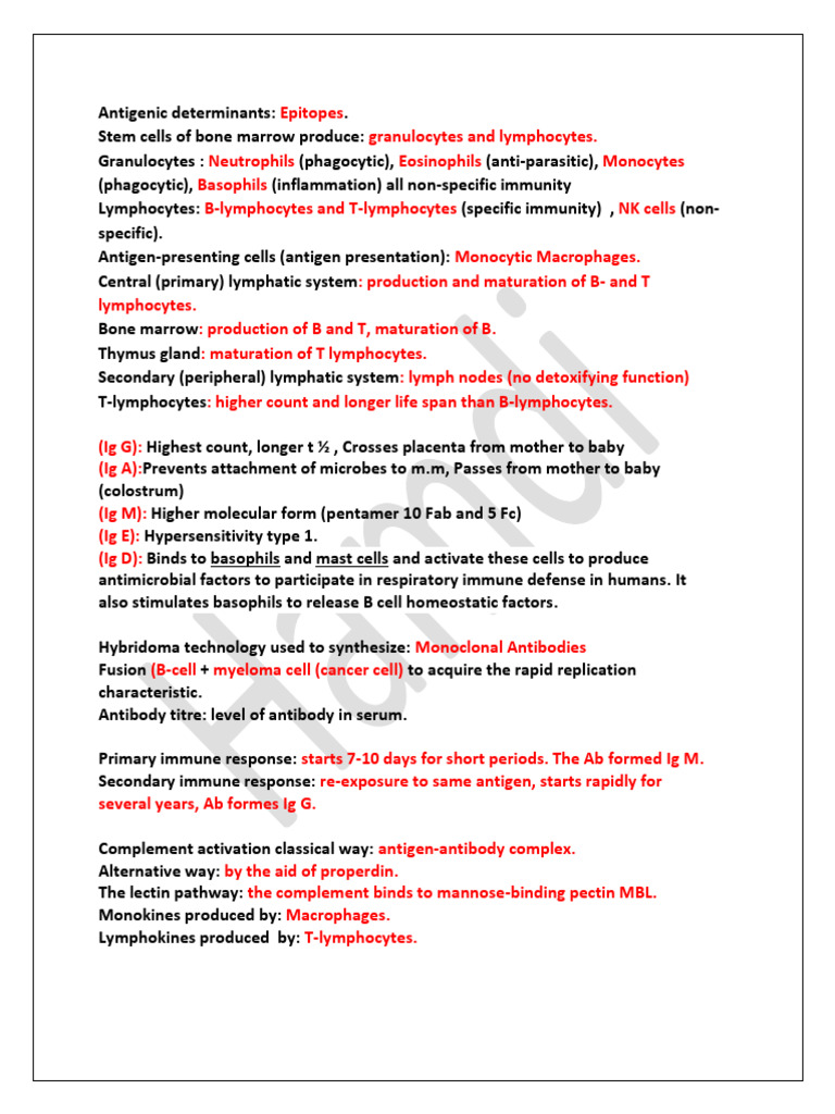 Immunology_and_chemotherapeutics_important_points | PDF | Vaccines | Antibody
