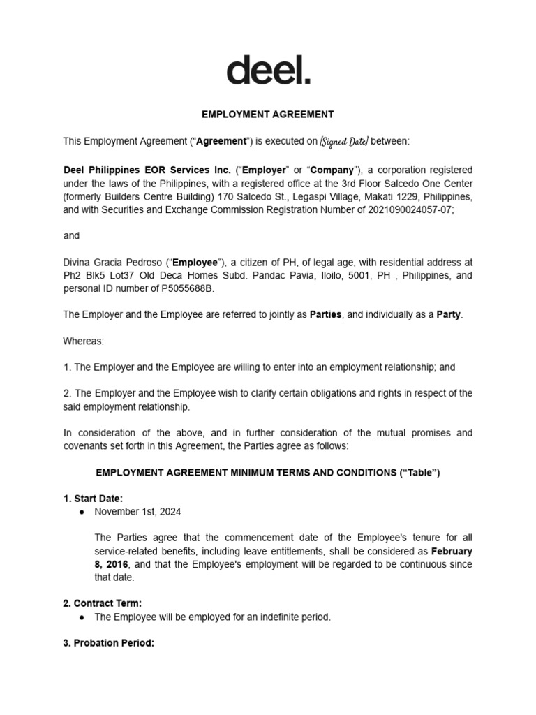 Deel Contract | PDF | Legal Remedy | Employment