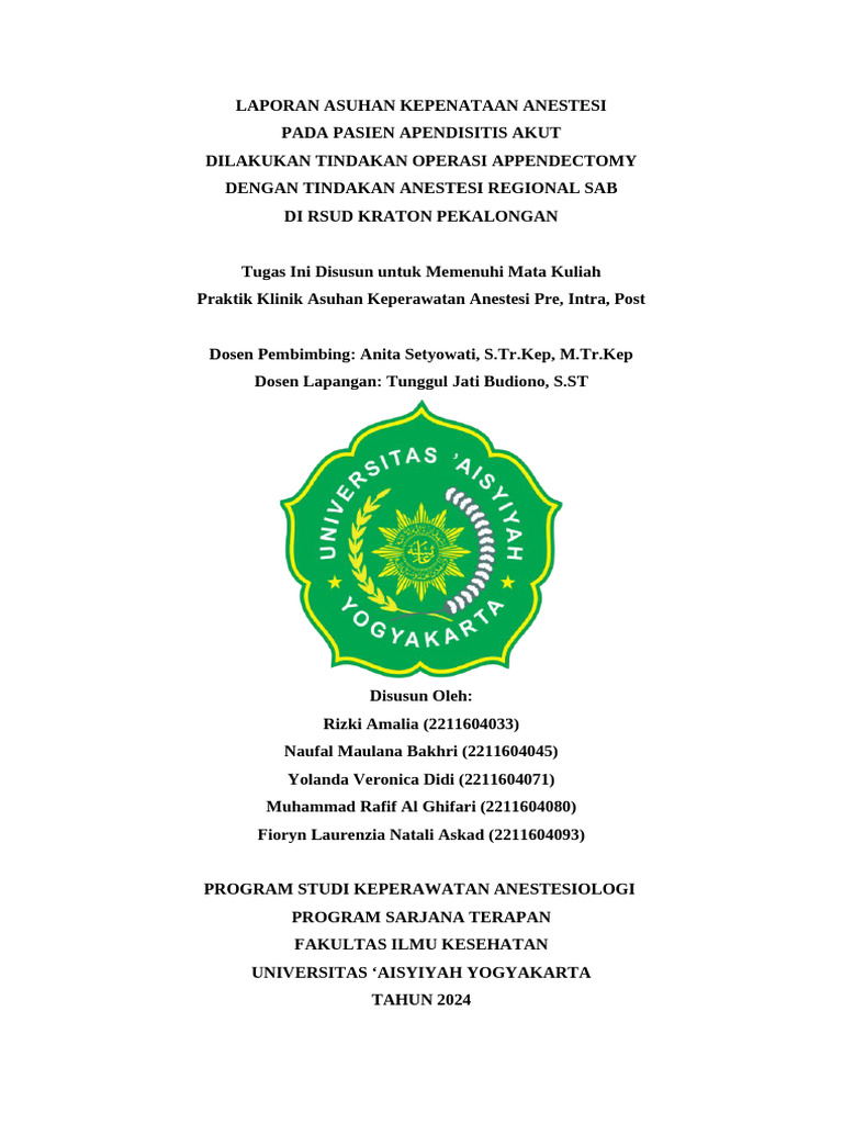 LP Dan Askan PIP IBS Kelompok 4 (Appendicitis Akut Operasi Appendictomy) | PDF