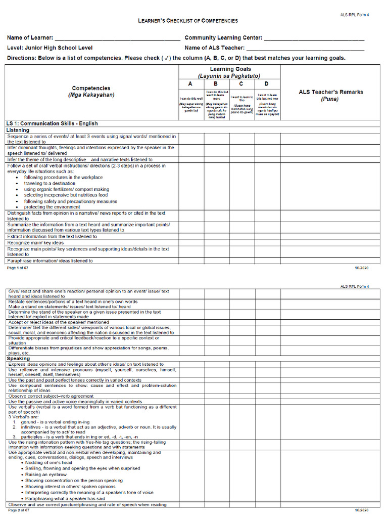 RPL Form 4 Jhs Edited 1 | PDF