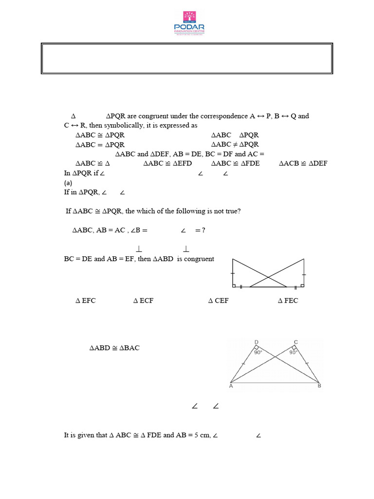 1731909622323.QP - CB - IX - Math - CH 7 - Triangles 1 | PDF | Triangle ...