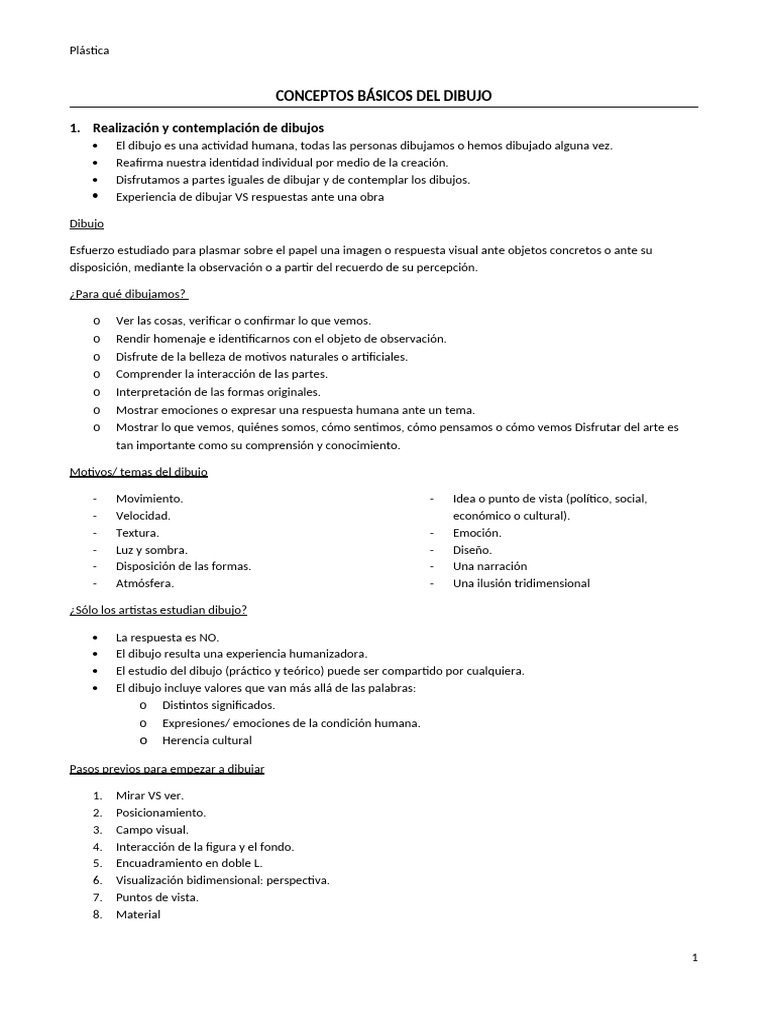 Conceptos Básicos Del Dibujo | PDF | Dibujo | Experiencia