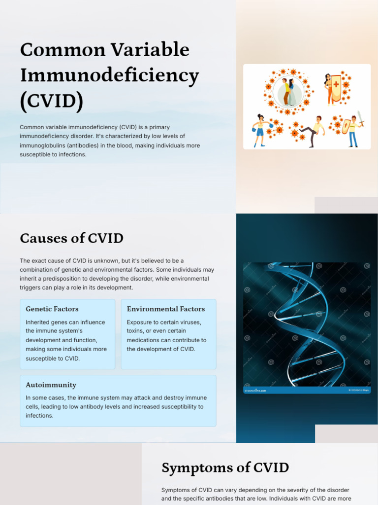 Common Variable Immunodeficiency CVID | PDF | Immunodeficiency | Infection
