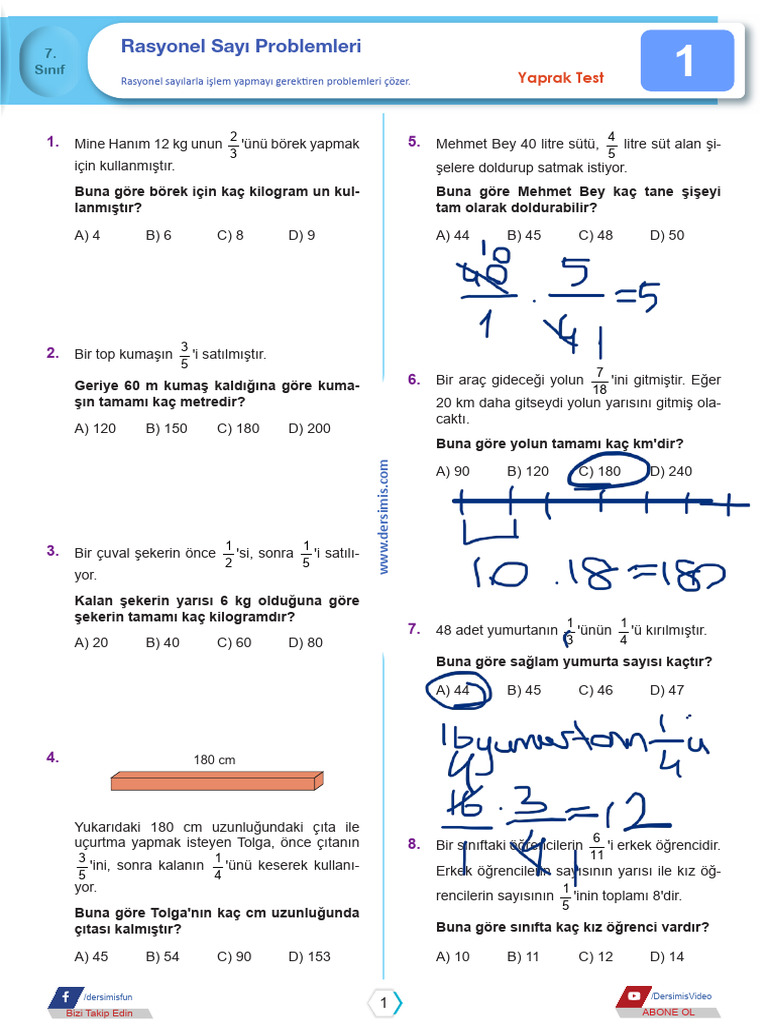 15 Rasyonel Sayi Problemleri 1 | PDF