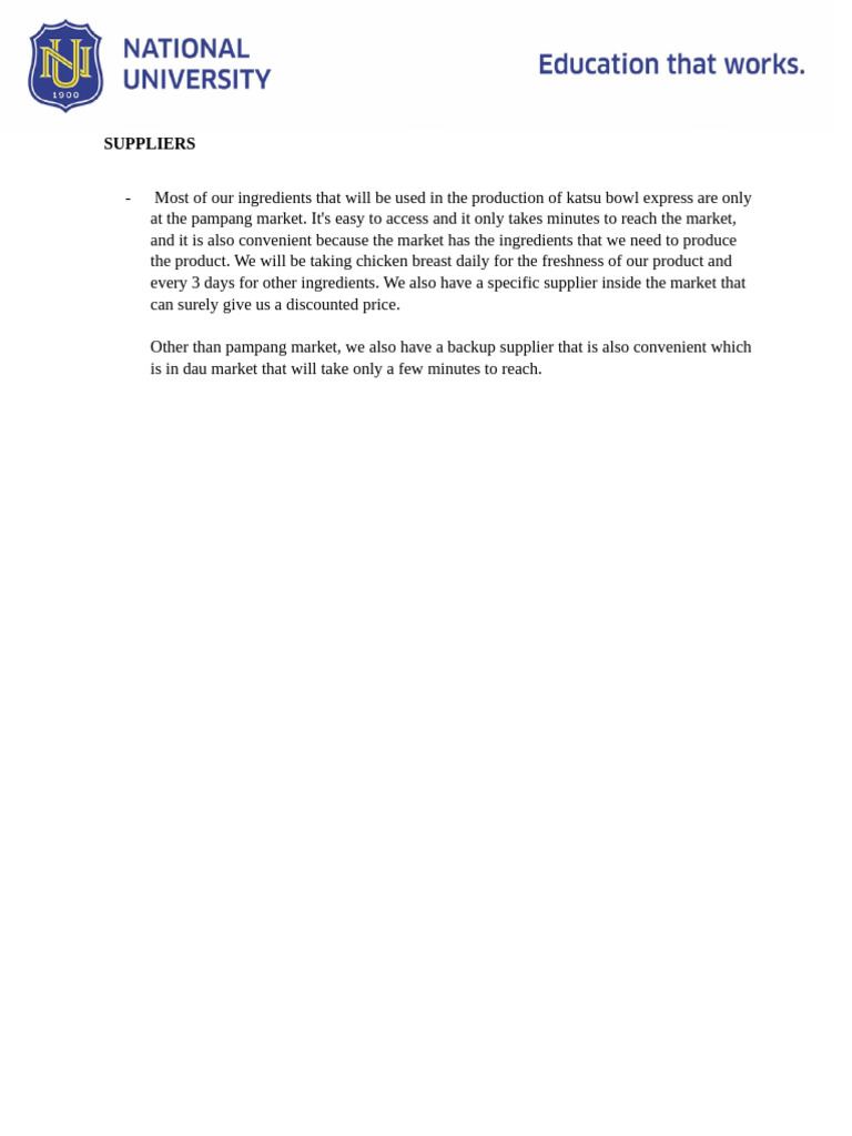 Supplier.busplan | PDF