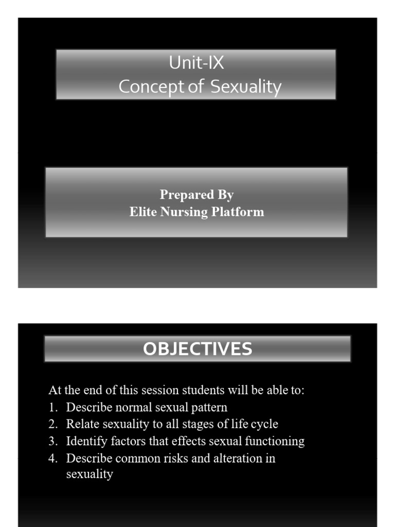 Unit-IX Concept of Sexuality Complete PDF by Elite Nursing Platform | PDF | Sexual Arousal ...