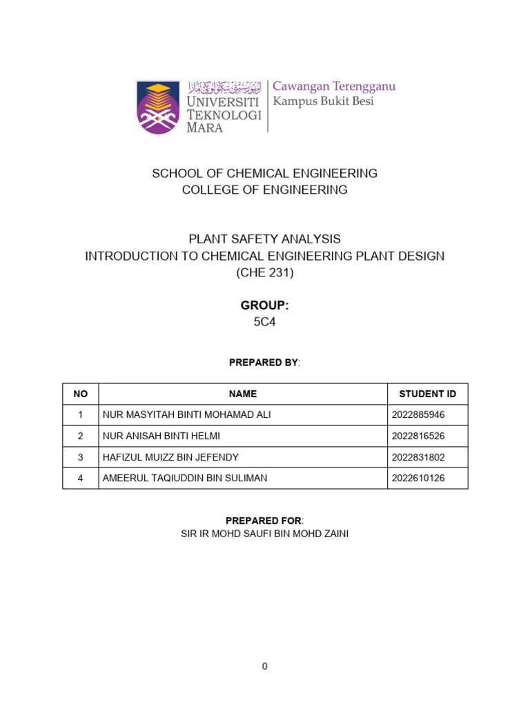 Plant Safety Analysis - 5C4 | PDF | Pump | Distillation