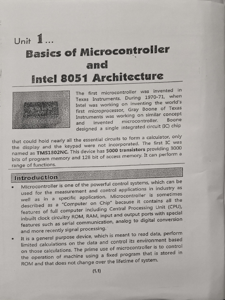 MA chap 1 | PDF | Microcontroller | Microprocessor