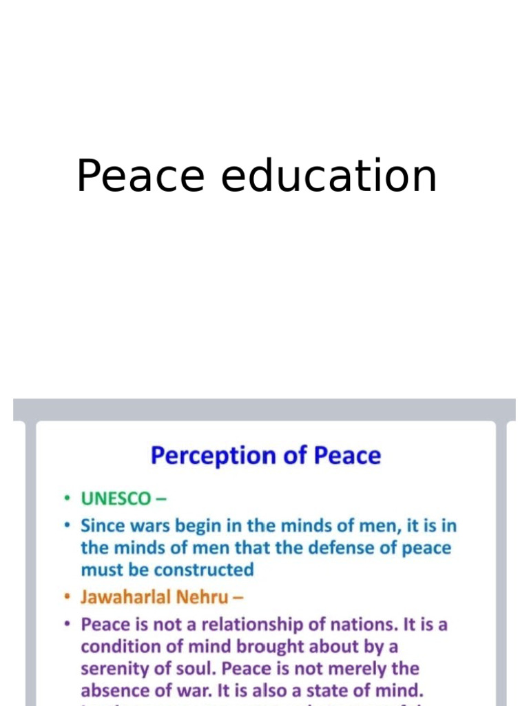 Week 13 Peace Education | PDF