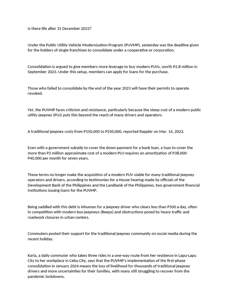 Editorial Fact Sheet Puv Phase Out | PDF | Economies | Transport