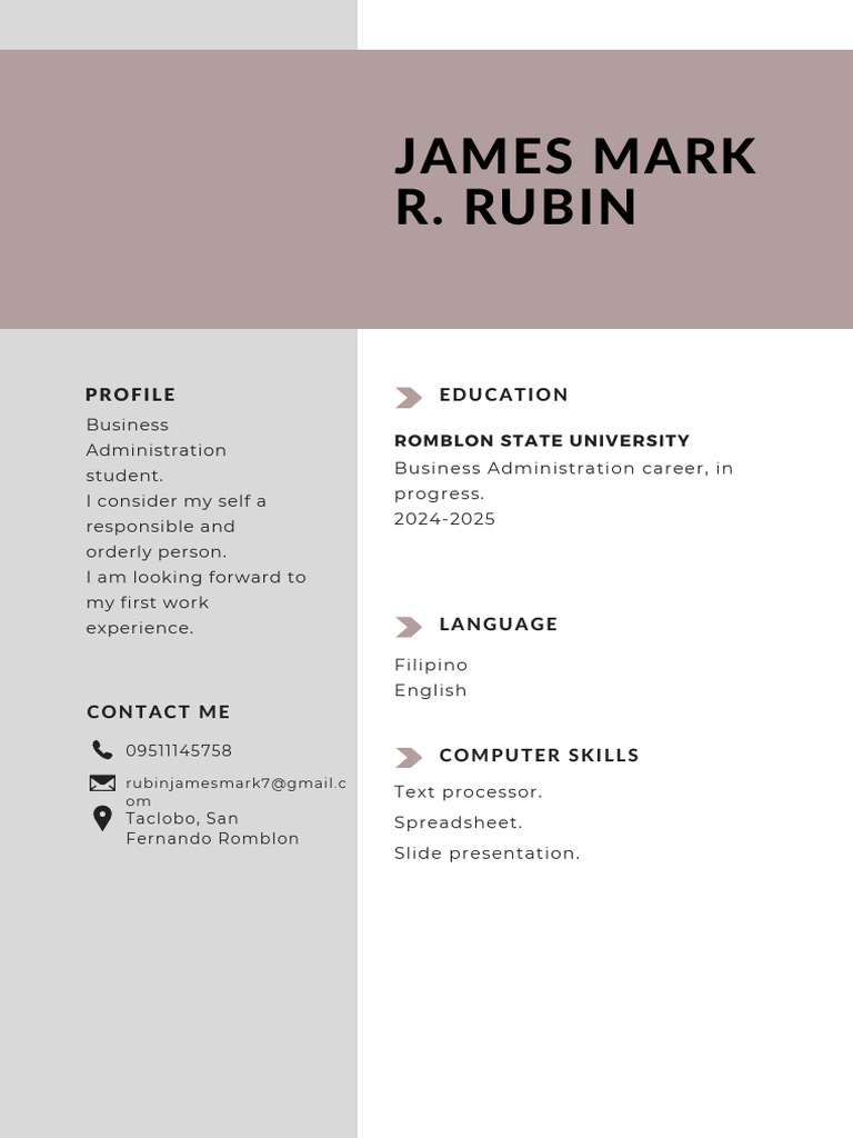 White Simple Student CV Resume | PDF