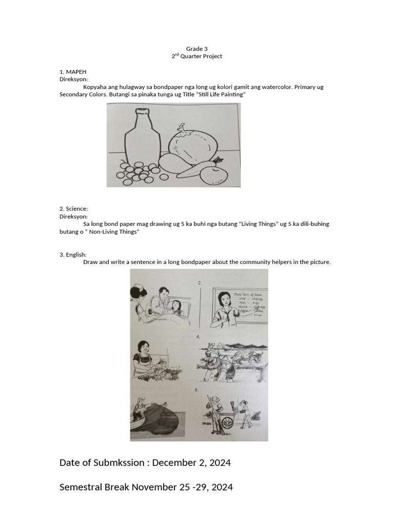 Grade 3 2nd Quarter Project | PDF