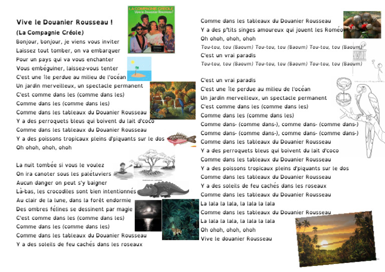 Paroles Vive Le Douanier Rousseau | PDF