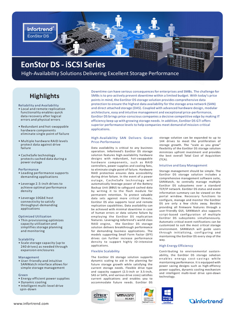 ESDS_iSCSI-SAS_PRN_PDS_V4.9 | PDF | Hyper V | Computer Data Storage