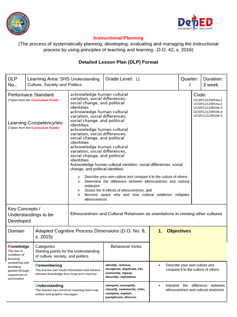 DLP Weeks 3 UCSP | PDF | Learning | Relativism
